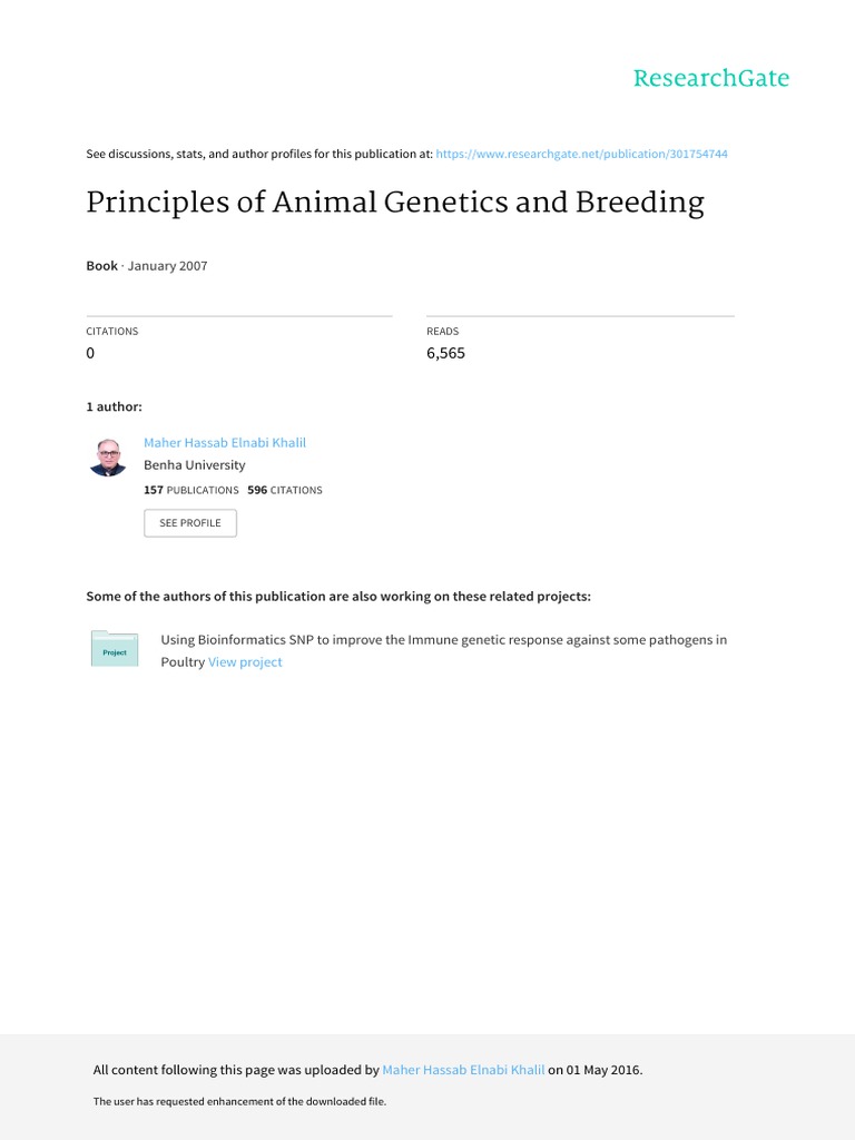 Principles of Animal Genetics and Breeding | PDF | World Wide Web ...