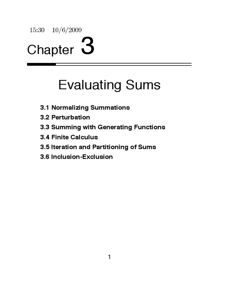 Evaluating Sums | PDF | Summation | Finite Difference