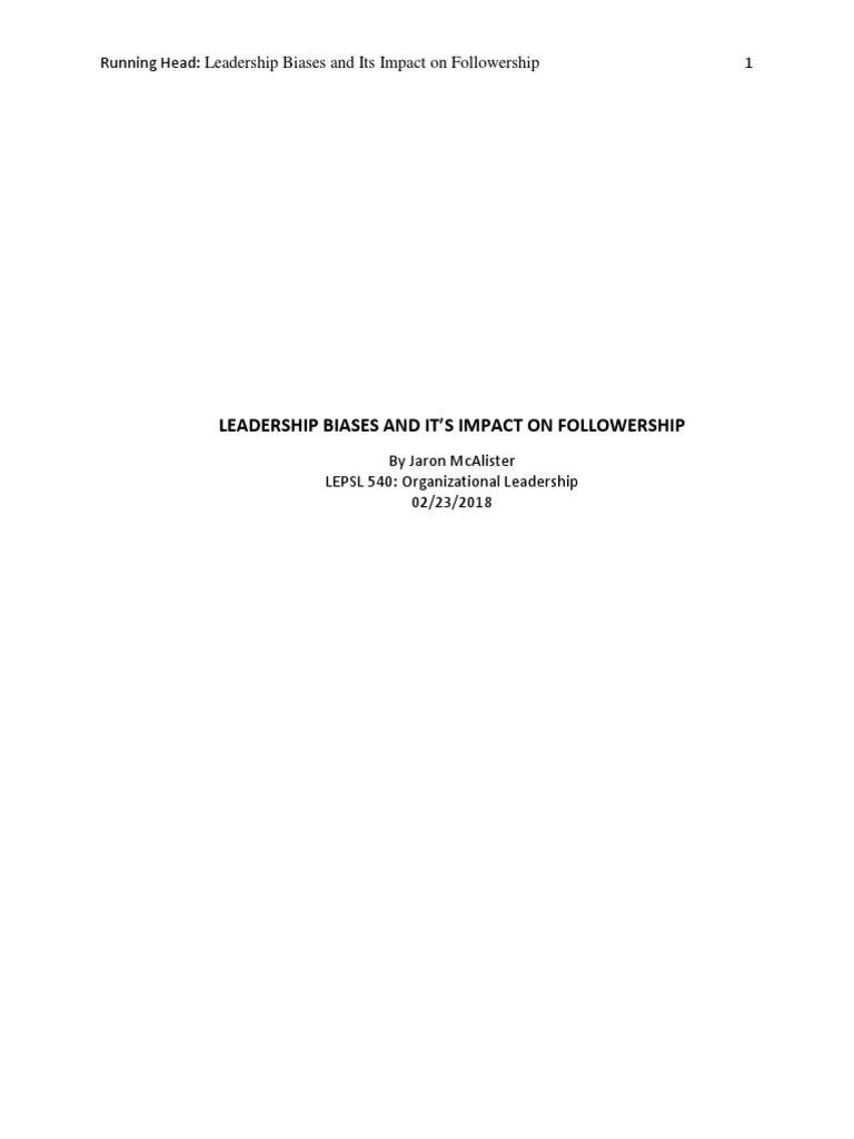 Overcoming Leadership Biases | PDF | Leadership | Applied Psychology