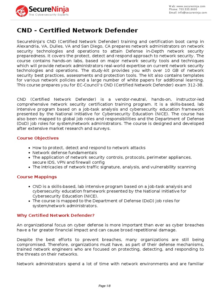 CND - Certified Network Defender | PDF | Computer Security | Security