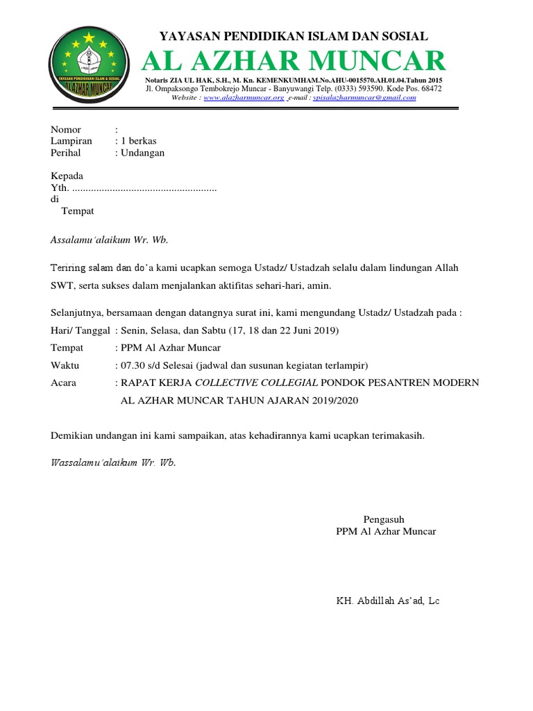 Undangan Raker 2019 | PDF