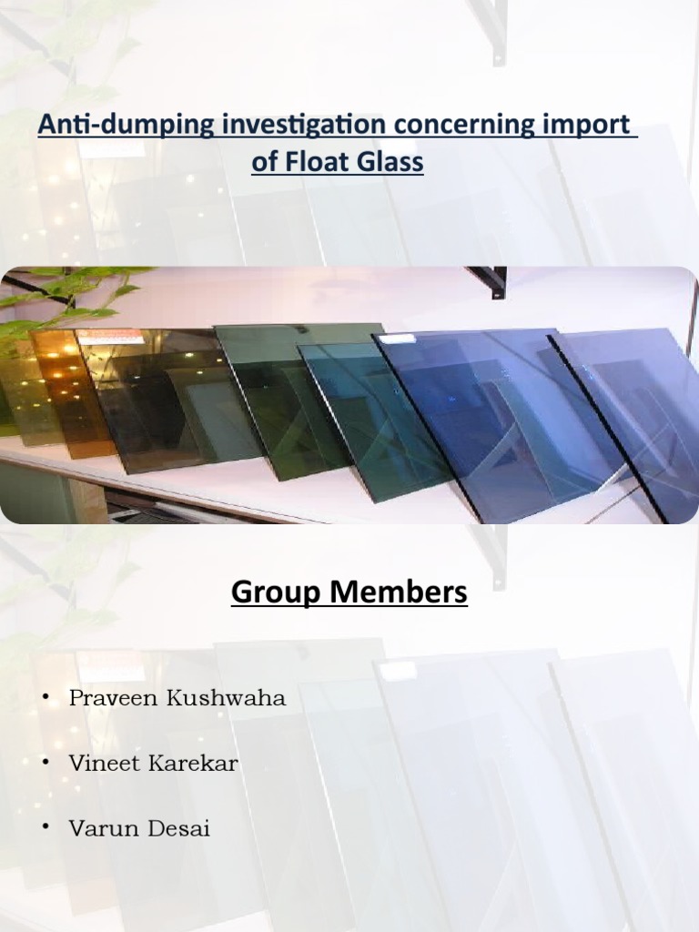 Anti Dumping Float Glass | PDF | Dumping (Pricing Policy) | Business