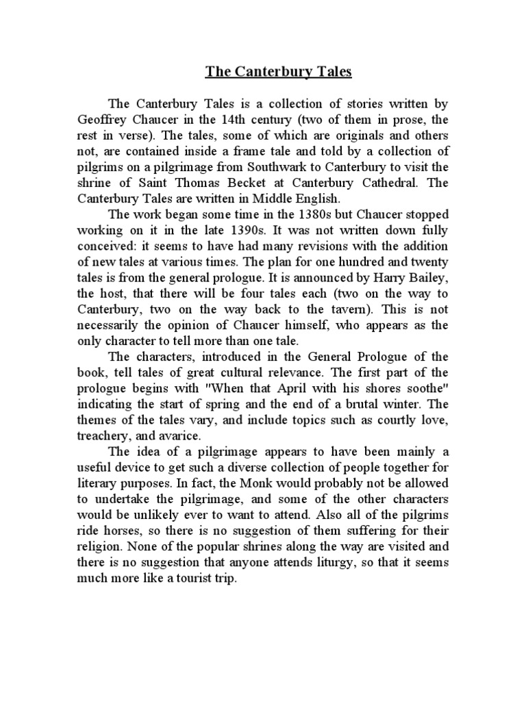 The Canterbury Tales | PDF | The Canterbury Tales