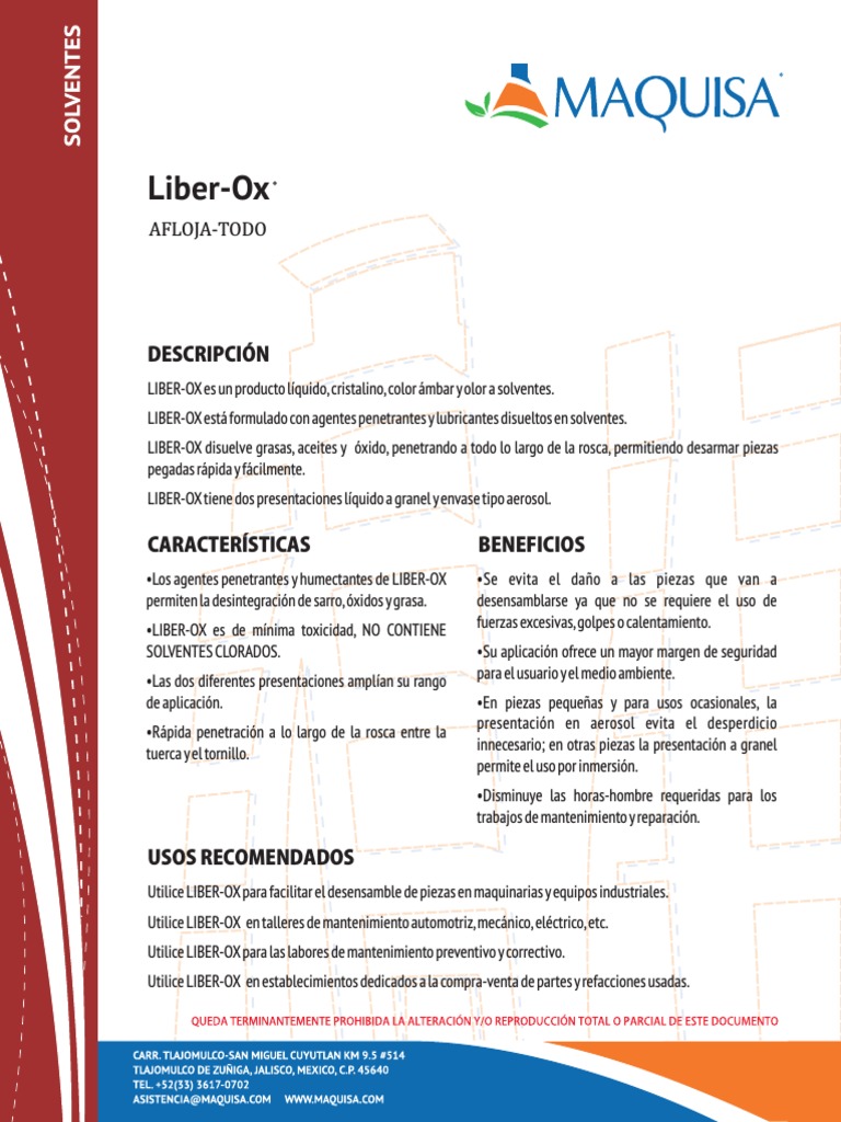 Liber Ox | PDF | Solvente | Solubilidad
