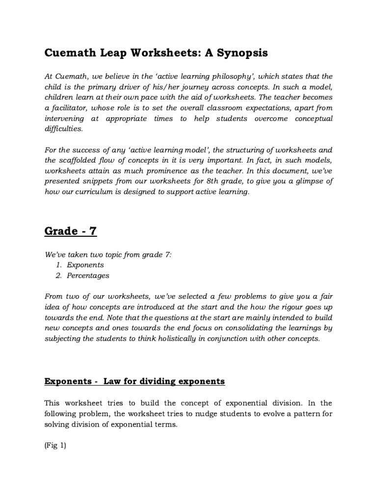 Cuemath | PDF | Exponentiation | Worksheet