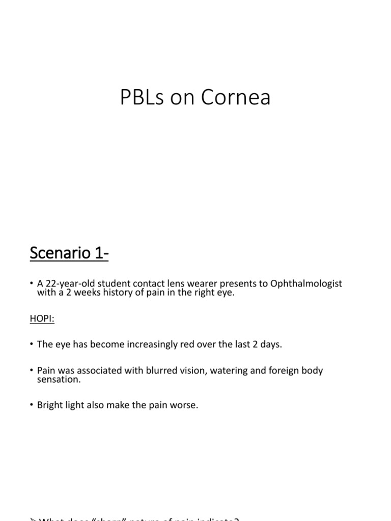 Cornea PBL | PDF | Diseases Of The Eye And Adnexa | Ophthalmology