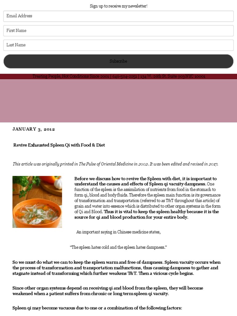 Food Cures For Spleen Qi Deficiency - Chinese Medicine | PDF ...