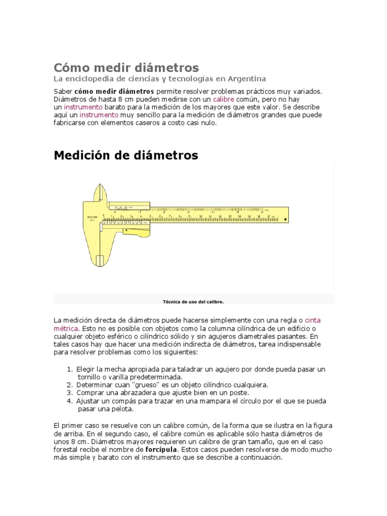 Cómo Medir Diámetros | PDF | Pi | Medición