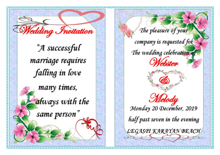 Wedding Invitation Webster & Melody | PDF