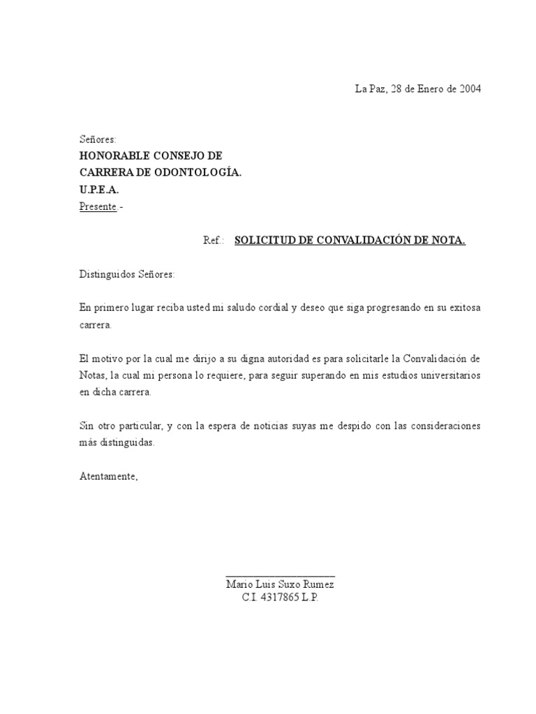 Solicitud Convalidación | PDF