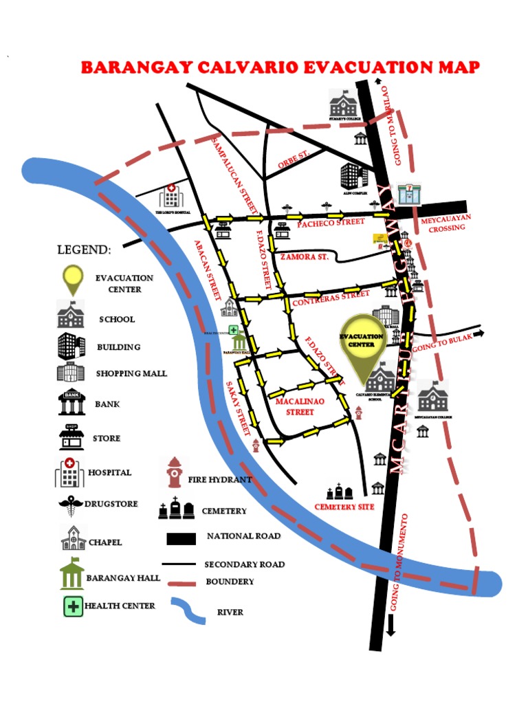 Barangay Calvario Evacuation Map | PDF