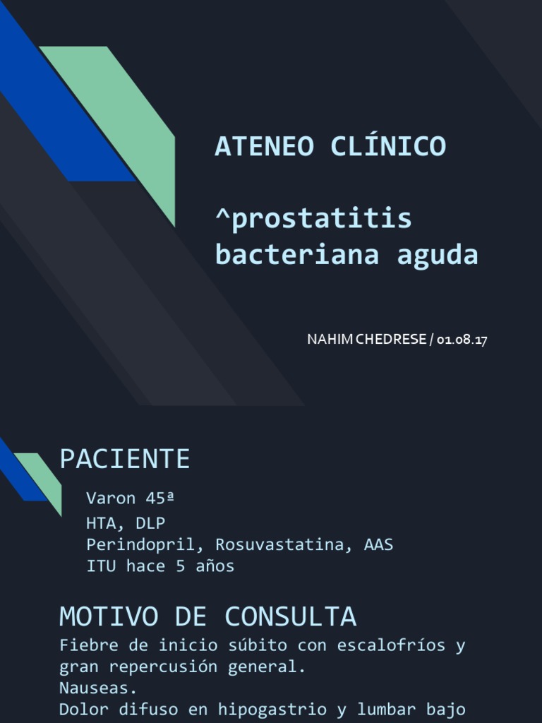 Un caso de prostatitis bacteriana aguda | PDF | Sistema exocrino ...
