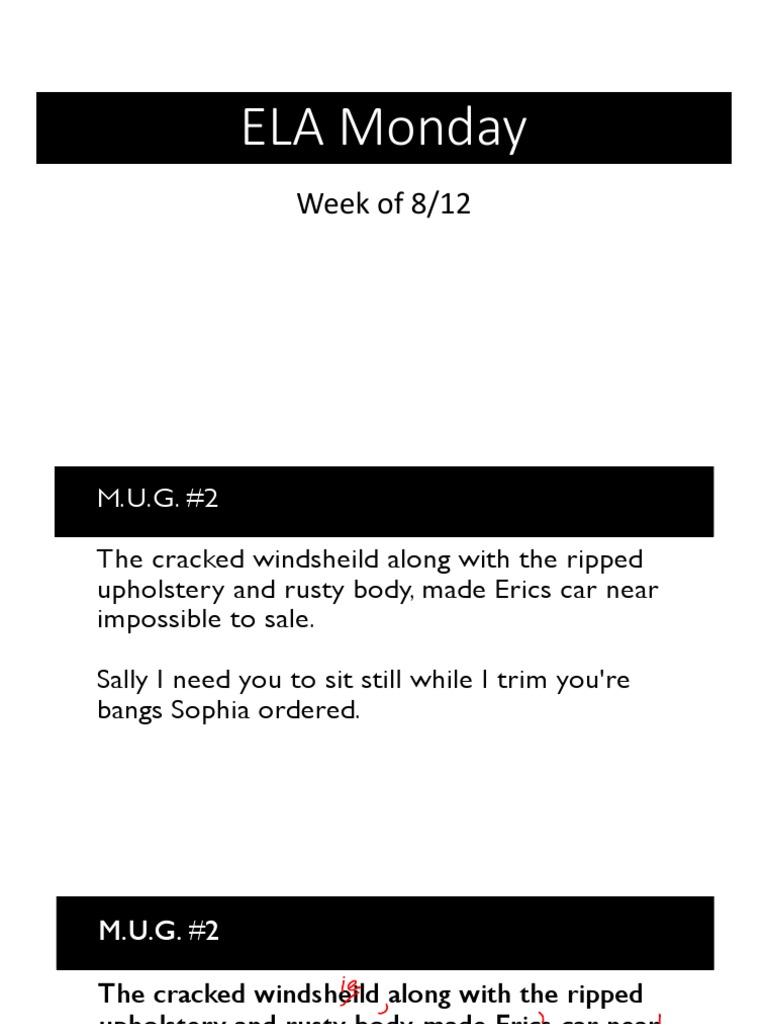 w4 Ela Monday | PDF