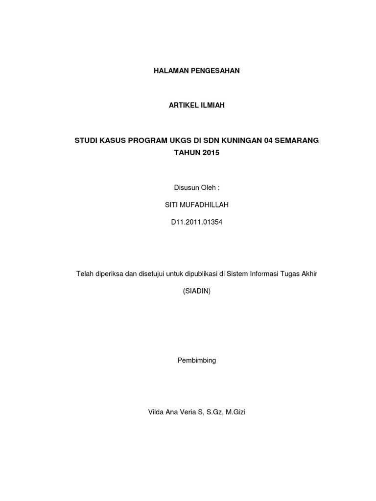 Analisis Program UKGS SD Kuningan 04 | PDF | Dentistry