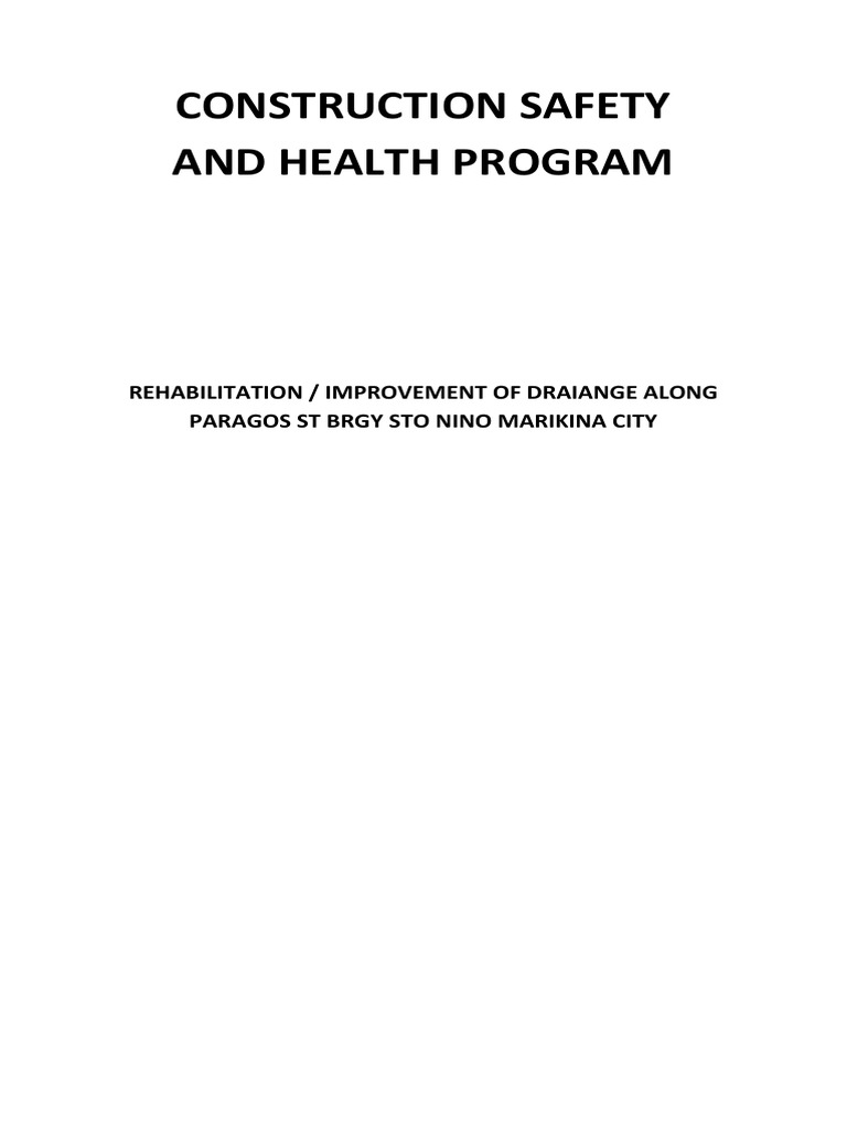 Construction Safety and Health Program | PDF | Occupational Safety And ...