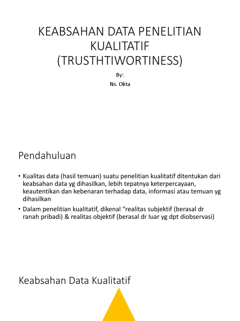Keabsahan Data Penelitian Kualitatif) | PDF