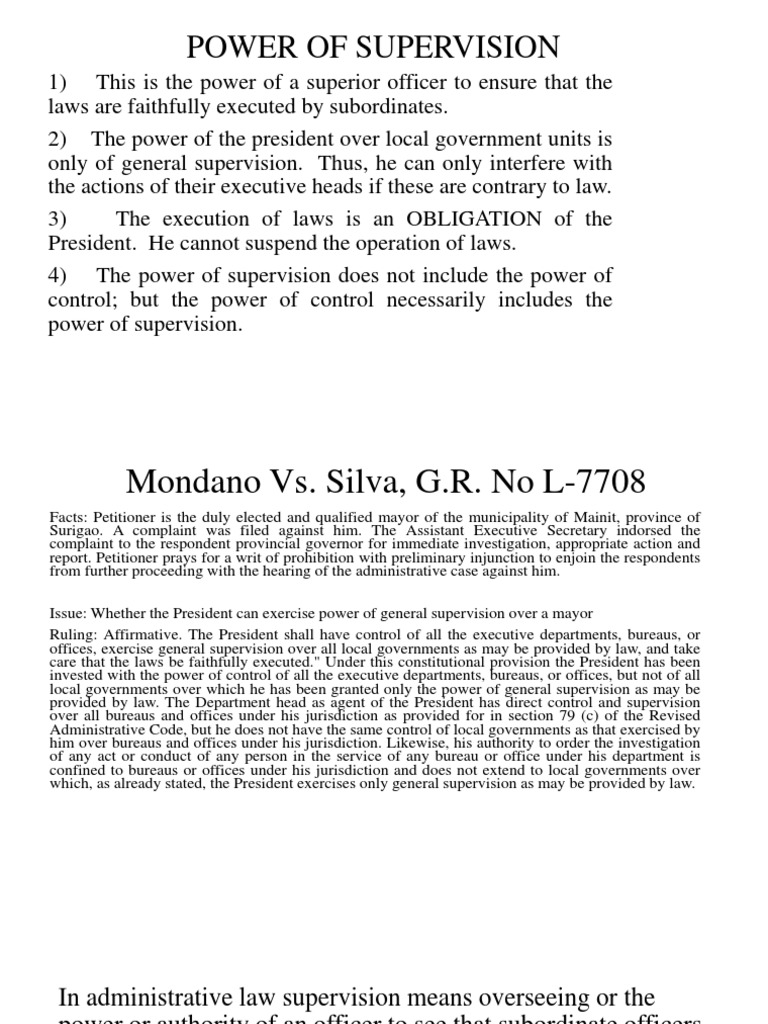 Power of Supervision | PDF | Jurisdiction | Local Government
