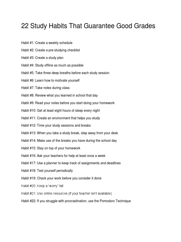 Effective Study Habits for Success | PDF | Homework