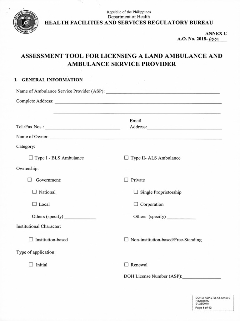 Assessment-Tool-For-Ambulance 2018 PDF | PDF | Ambulance | Emergency Medical Technician