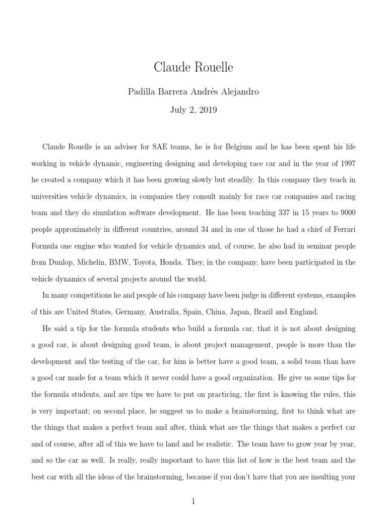 Claude Rouelle | PDF | Motor Vehicle | Auto Racing