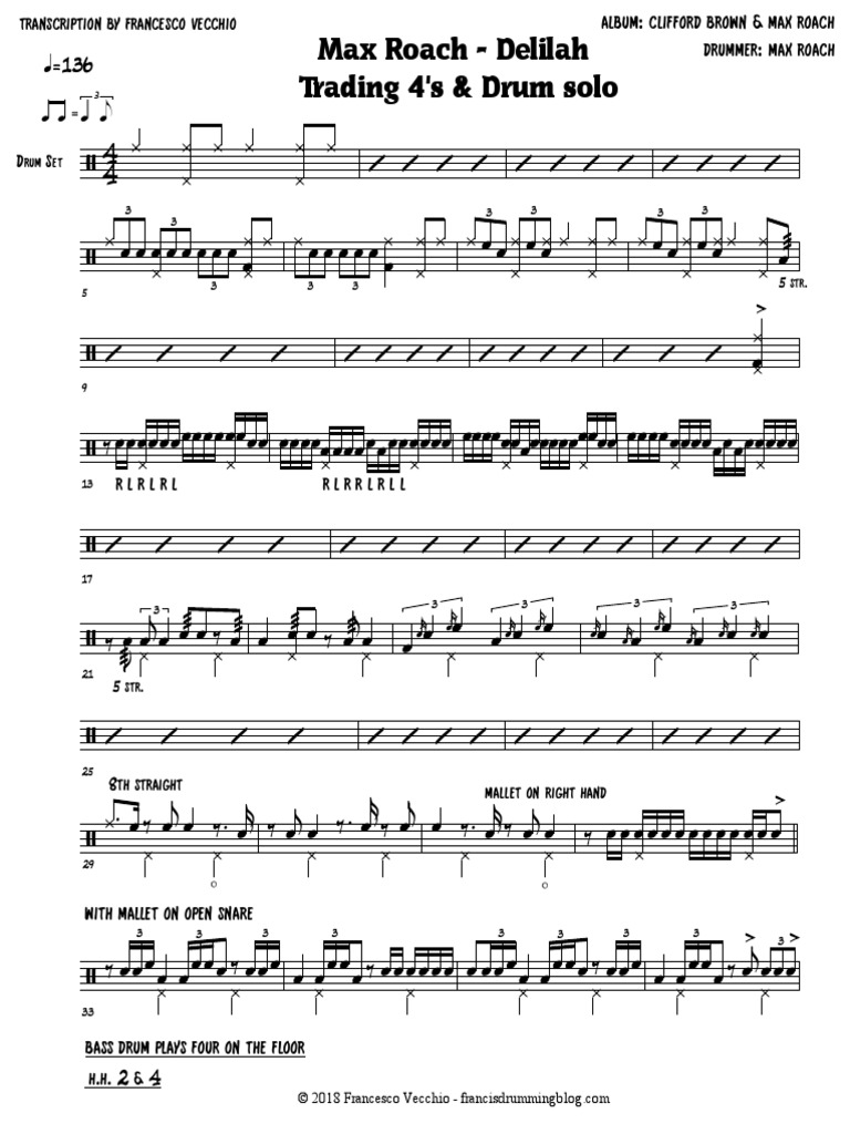 Max Roach - Delilah (Trading 4's & Drum Solo) PDF | PDF