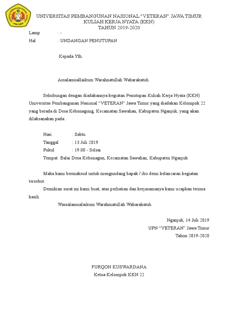 Undangan Closing KKN | PDF