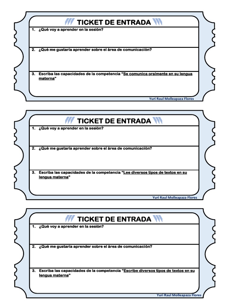 Ticket de Entrada para Clases de Comunicación | PDF | Crecimiento ...