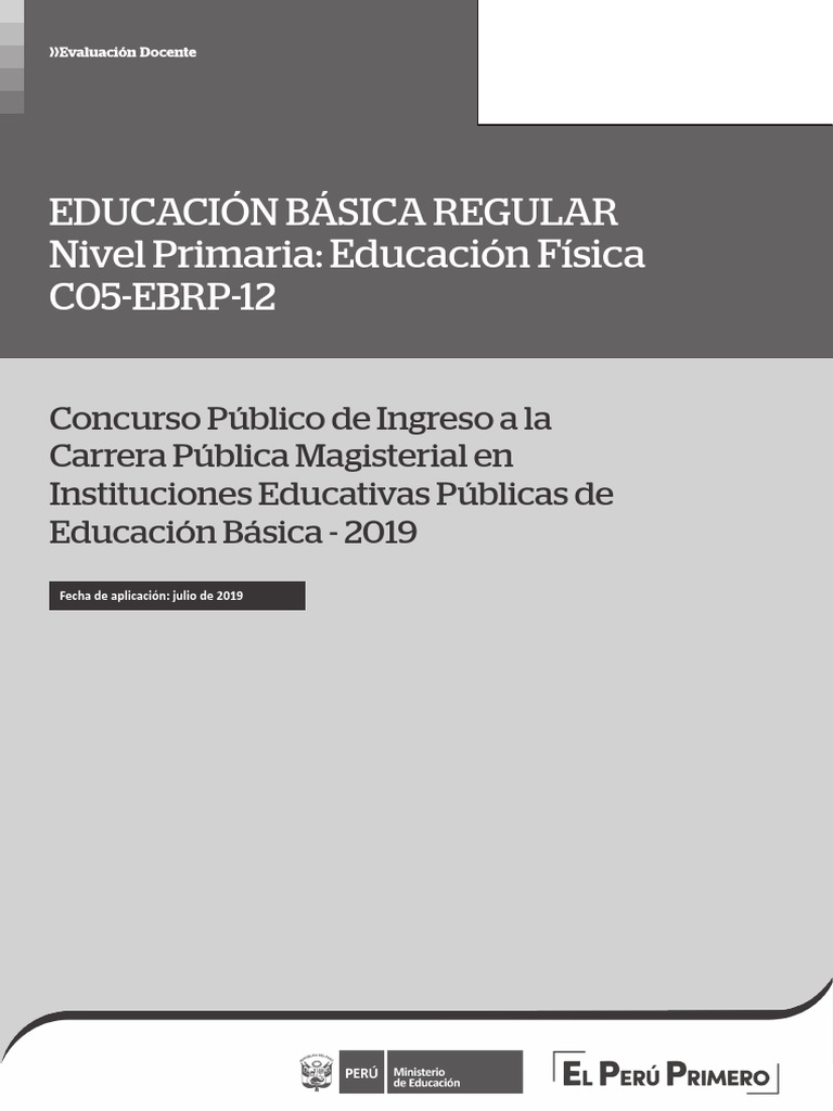 C05-Ebrp-12 - Ebr Primaria Educacion Fisica - Forma 2 PDF | PDF | Educación primaria | Smartphone