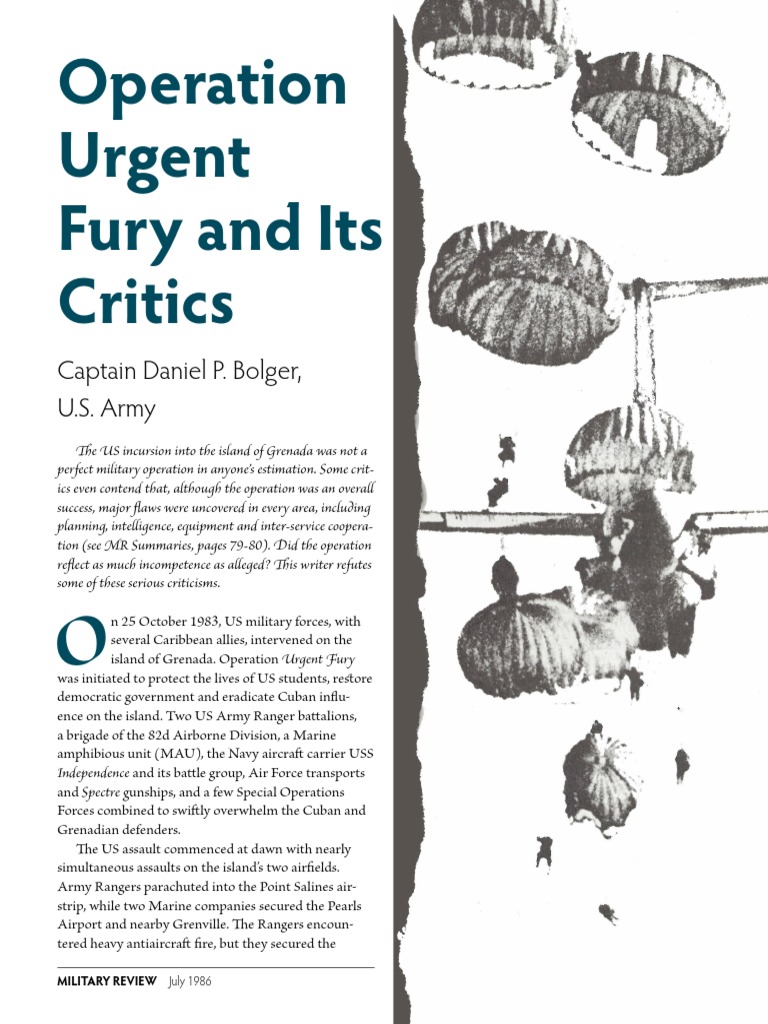 Operation Urgent Fury July 1986 | PDF | 82nd Airborne Division ...