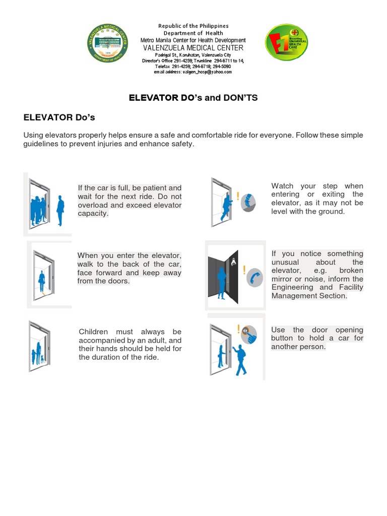 Elevator Do'S and Don'Ts Elevator Do 'S | PDF | Elevator | Health Care