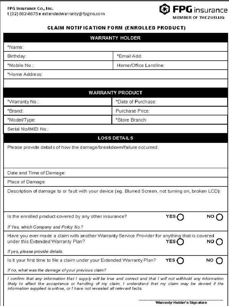 Claim Form PDF | PDF