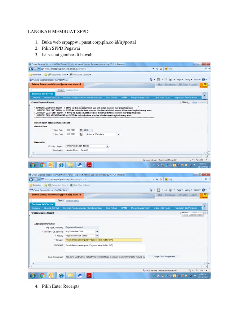 Langkah Membuat SPPD | PDF