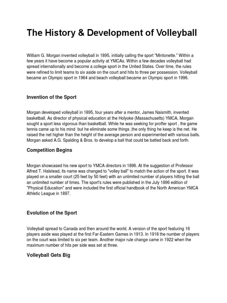 History of Volleyball and Olympics | PDF | Volleyball | Summer Olympic ...