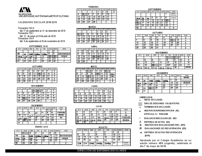 Calendario Escolar UAM 2018-2019 | PDF