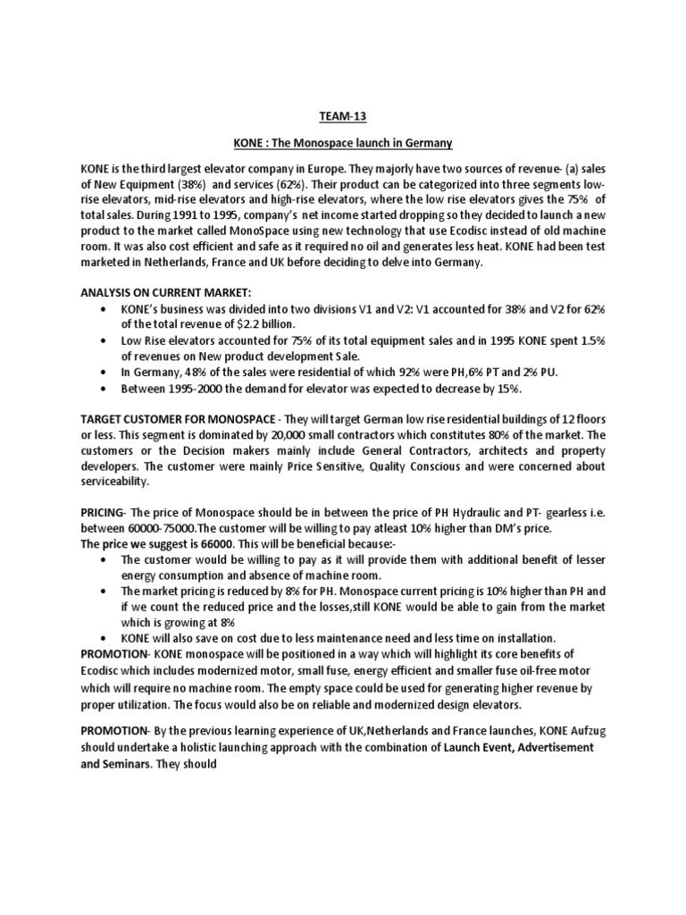 Kone | PDF | Pricing | Elevator