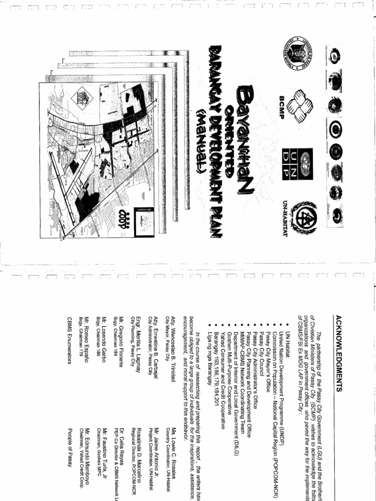 Bayanihan Oriented Barangay Development Plan Manual PDF | PDF