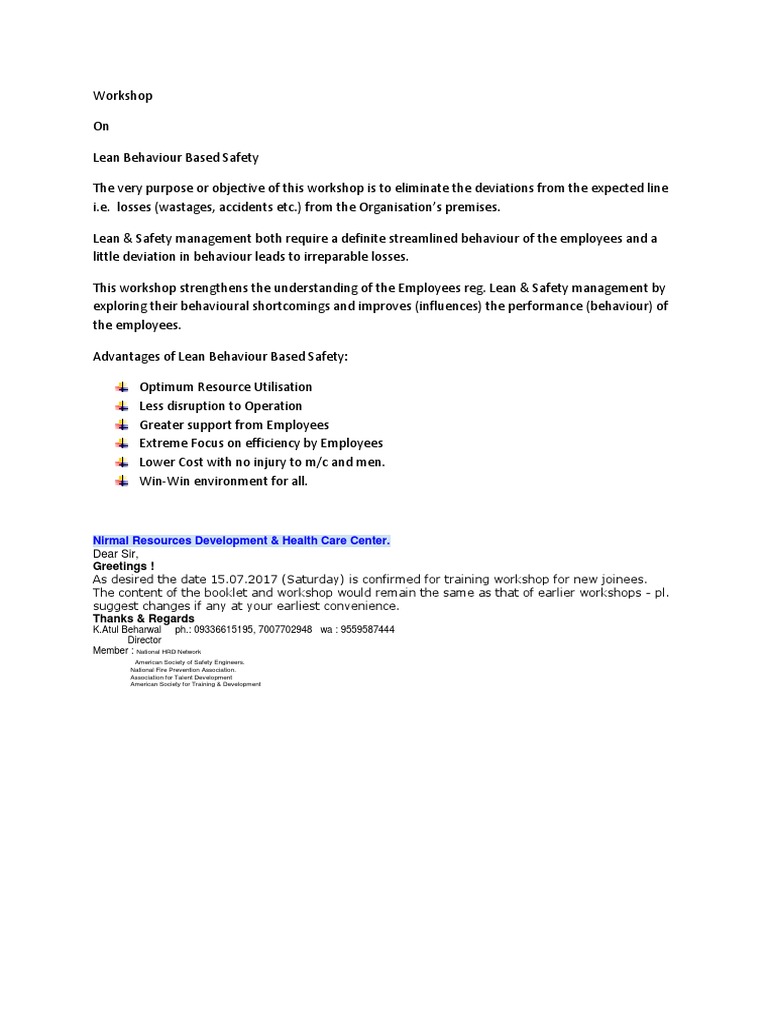Workshop On Lean Behaviour Safety | PDF | Behavior | Economies