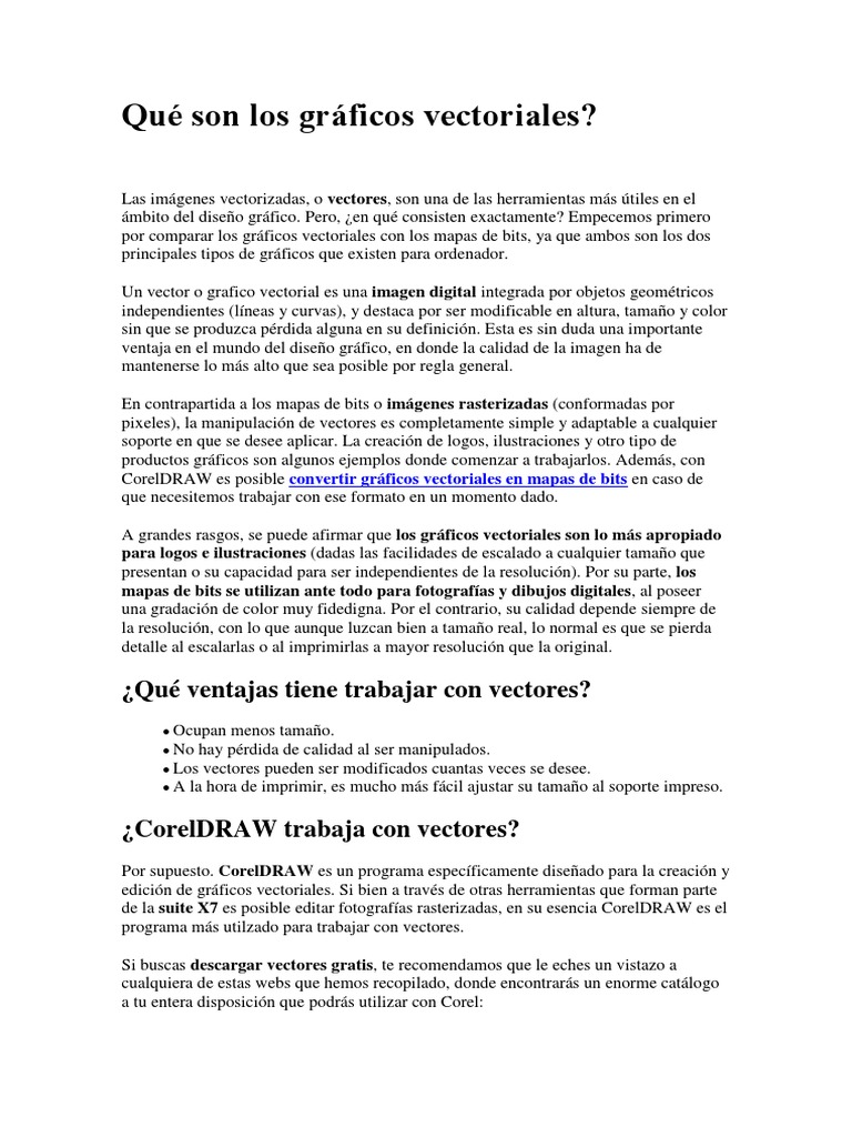 Que Son Los Graficos Vectoriales | PDF | Diseño gráfico | Áreas de ...