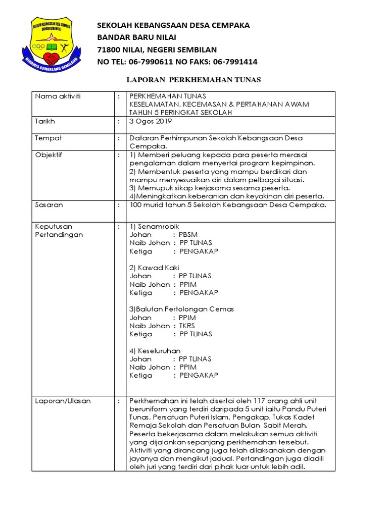 Format Laporan Pertandingan | PDF