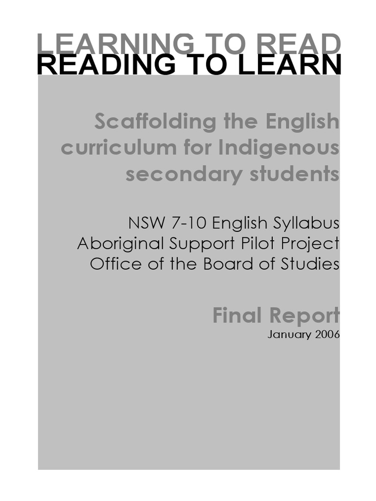 Reading To Learn | PDF | Literacy | Teachers