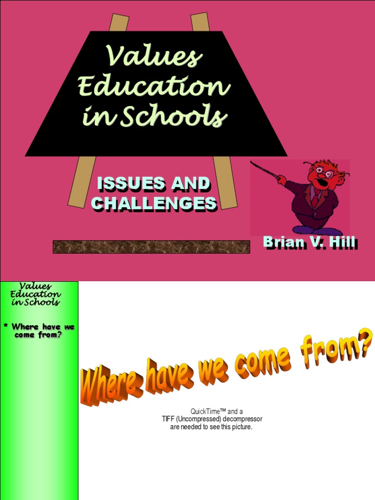 Values Education in Schools: Issues and Challenges | PDF | Pedagogy ...