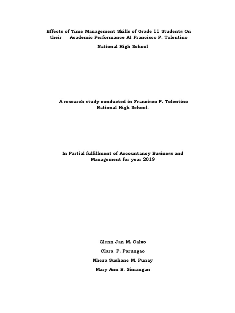 Time Management Thesis 3 | PDF | Time Management | Professional Skills