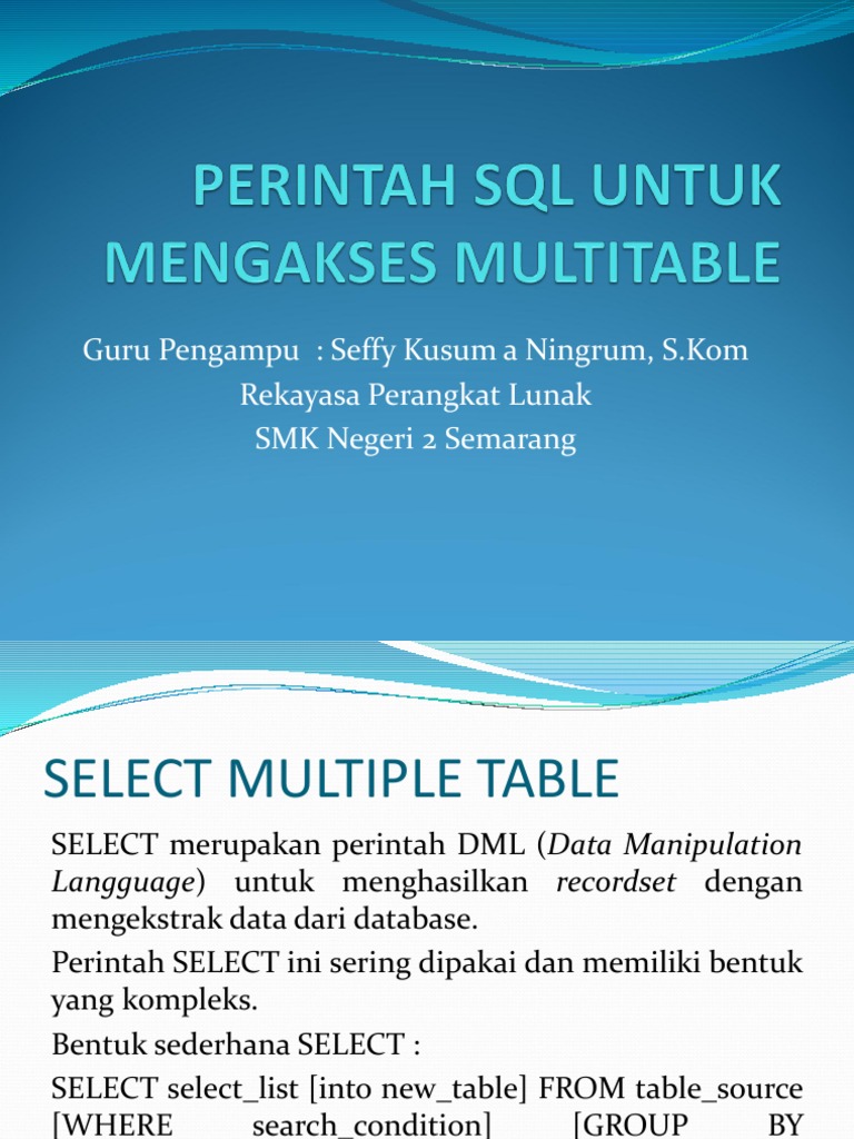 3.10. SQL Multitable | PDF