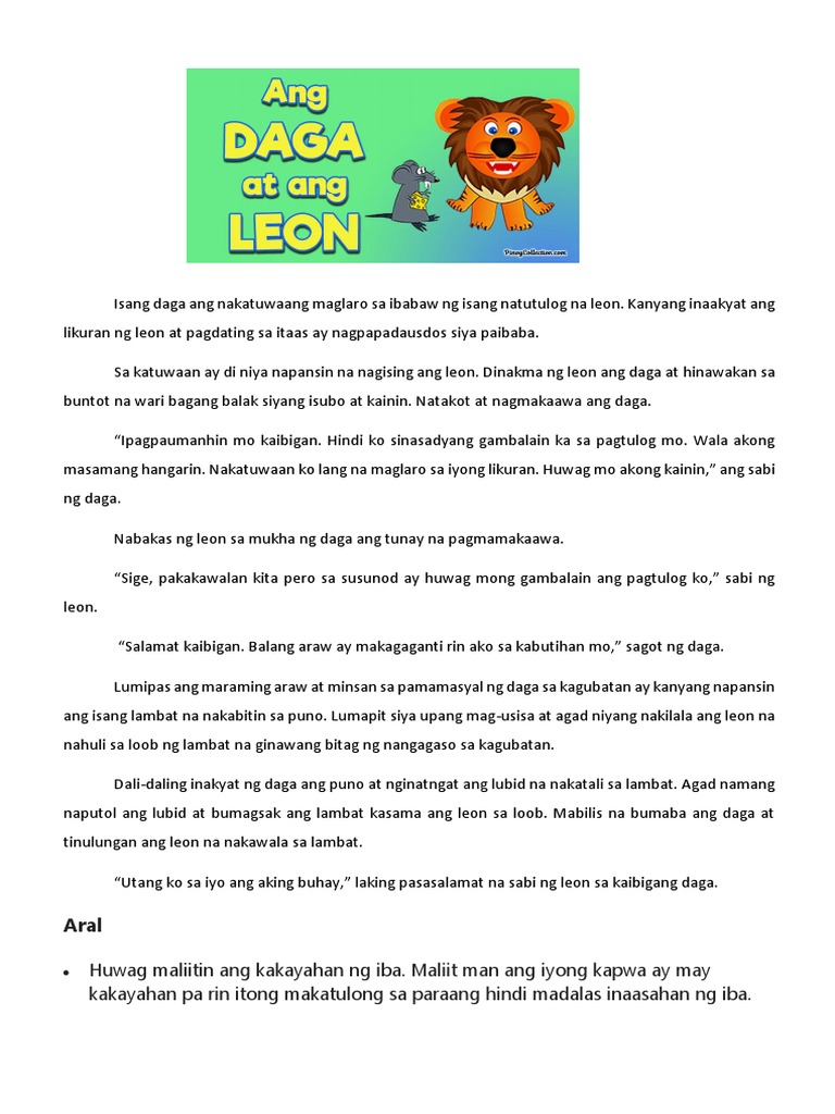 Ang Daga at Leon | PDF