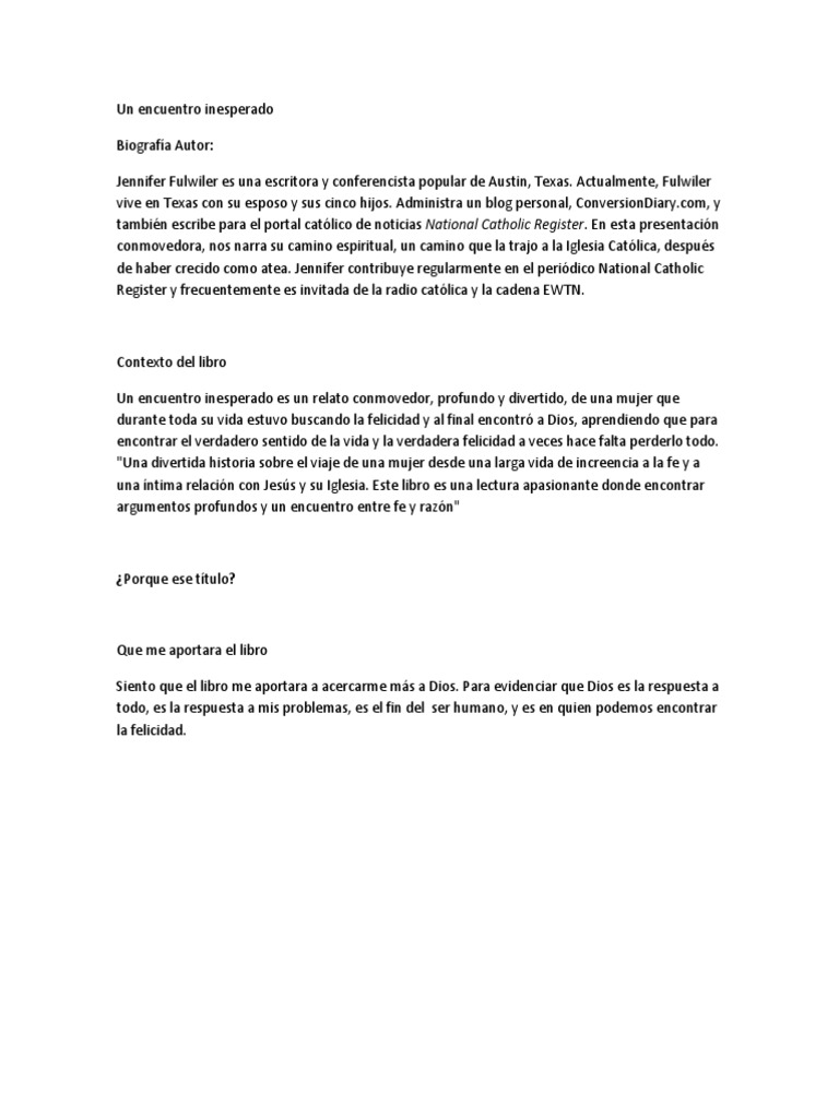 Un Encuentro Inesperado | PDF