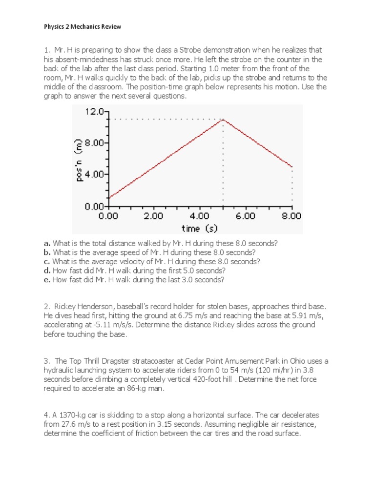 Physics 2 Mechancs Review | PDF | Mercury (Planet) | Acceleration