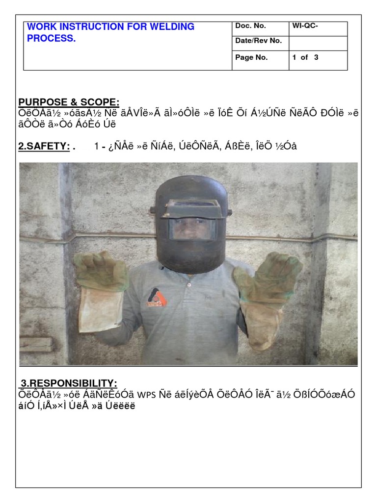 WELDING INSTRUCTION FOR PROCESS | PDF | Electric Heating | Welding