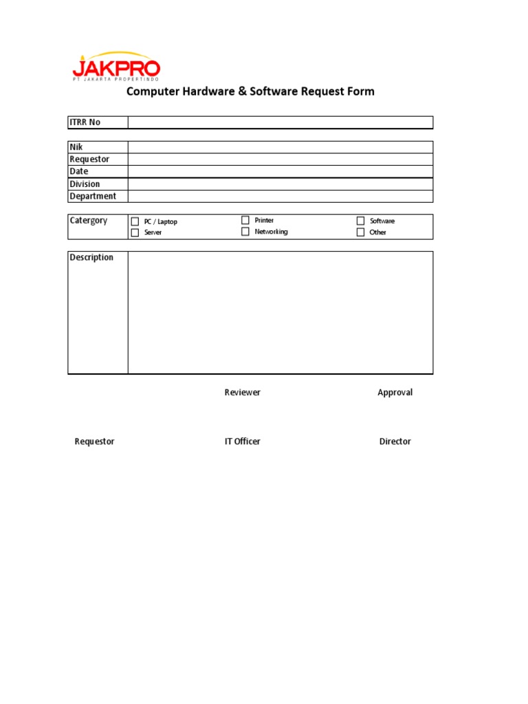 IT Hardware & Software Request Form | PDF | Technology & Engineering