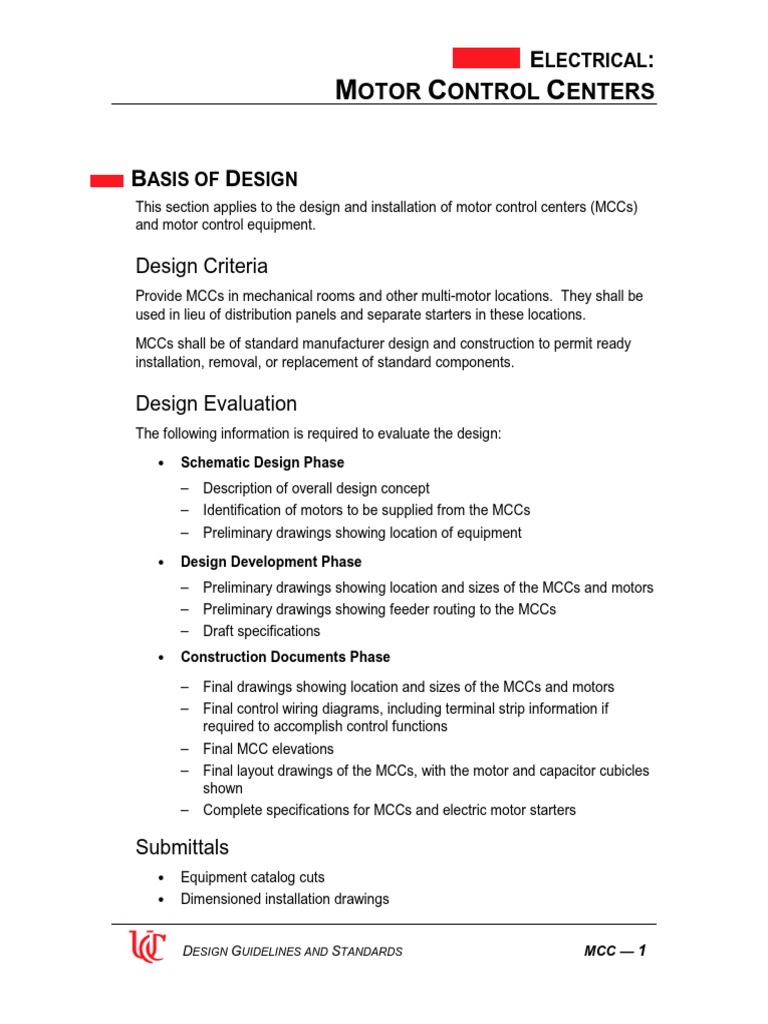 Motor Control Centers | PDF | Electric Motor | Switch