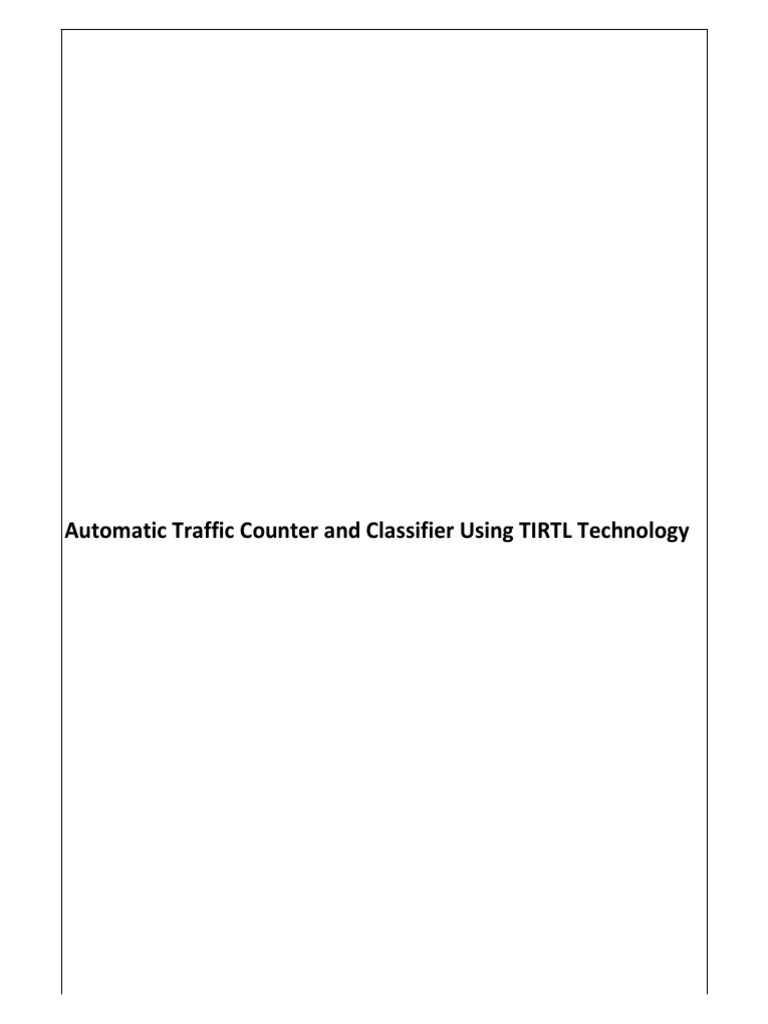 TIRTL Traffic Counter Overview | PDF | Traffic | Optics
